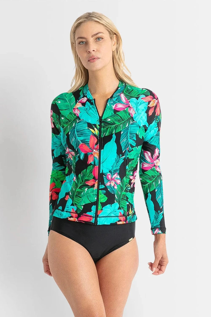 Jantzen Select Long Sleeve Mastectomy Rashie - Navy – Splash Swimwear