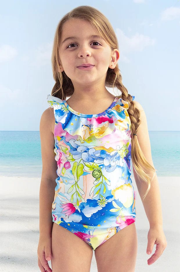 Seafolly Girls Surrealism Frill One Piece Splash Swimwear