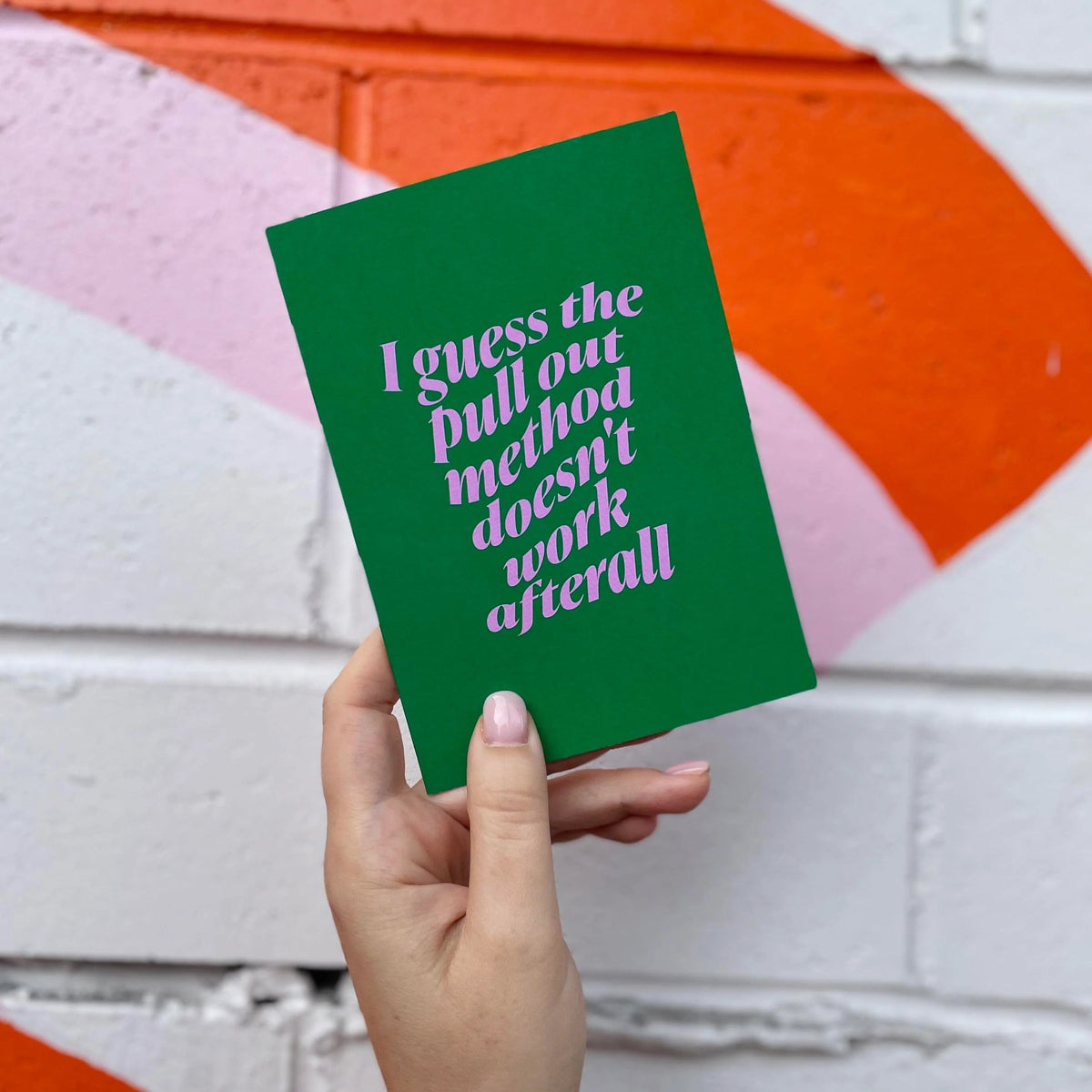 Pull Out Method - Green & Pink Baby Shower Greeting Card – Splash Swimwear