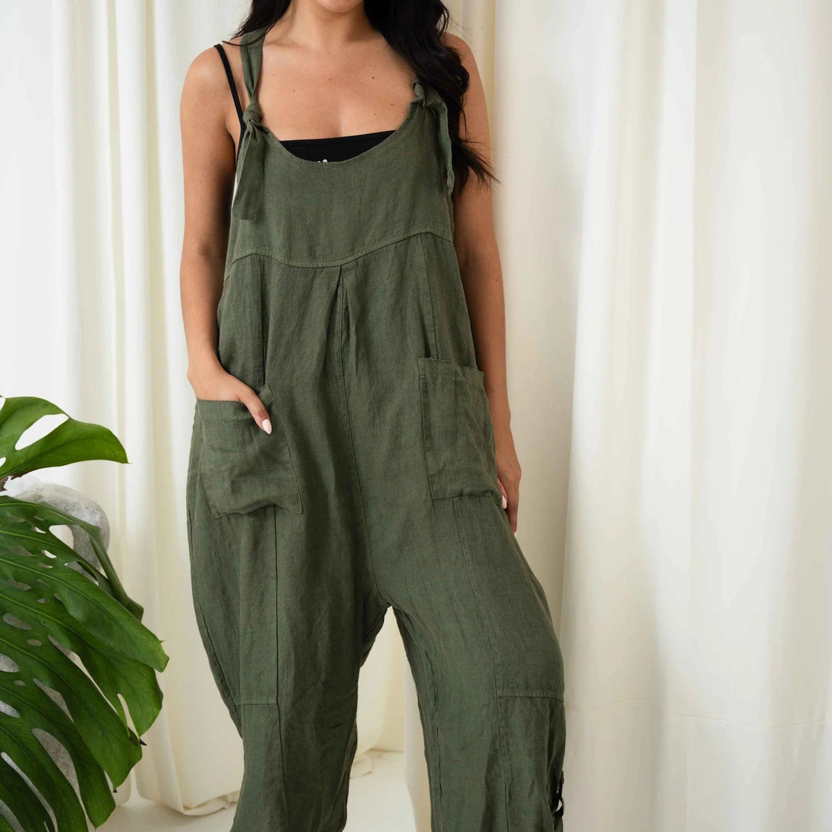 Portofino Jovie Baggy Linen Jumpsuit – Splash Swimwear