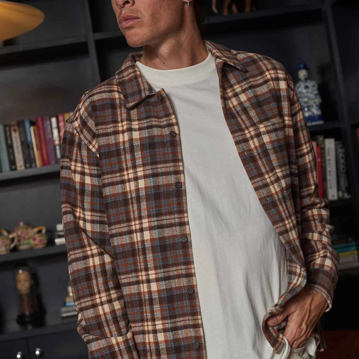 Rhythm Albert Check LS Shirt - Almond – Splash Swimwear