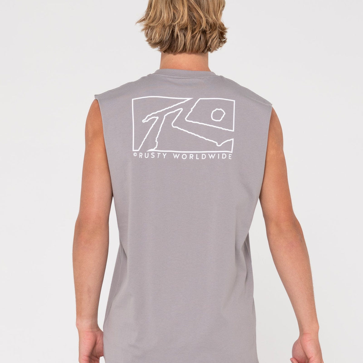 Rusty Boxed Out Graphic Muscle – Splash Swimwear